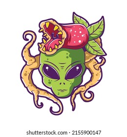 Alien Monster Plant Cartoon Vector Illustration Stock Vector (Royalty ...