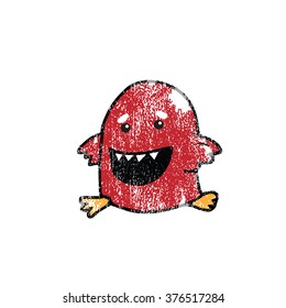 Alien Monster Red Creature Cartoon Stock Vector (Royalty Free ...
