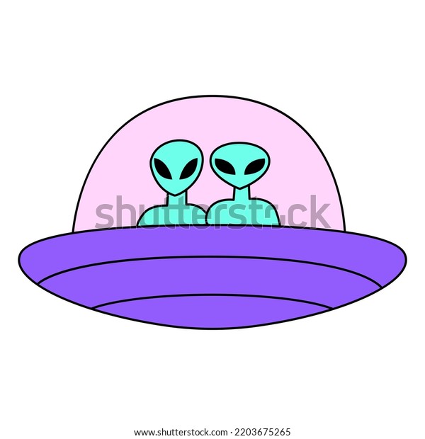 Alien Ship Couple Cute Aliens Vector Stock Vector (Royalty Free ...