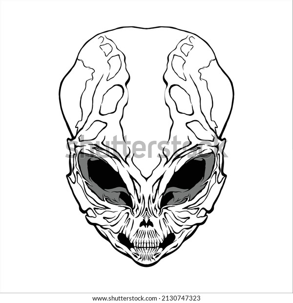 Alien Skull Vector Alien Vector Tshirt: เวกเตอร์สต็อก (ปลอดค่าลิขสิทธิ์ ...