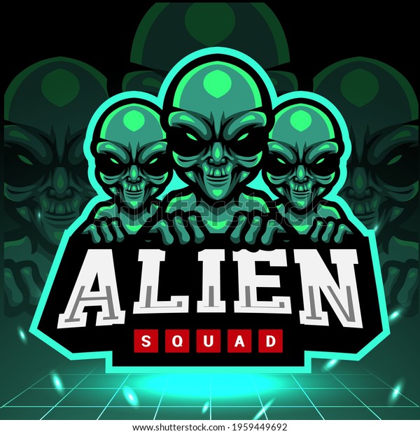 Alien Squad Mascot Esport Logo Design Stock Vector (Royalty Free ...