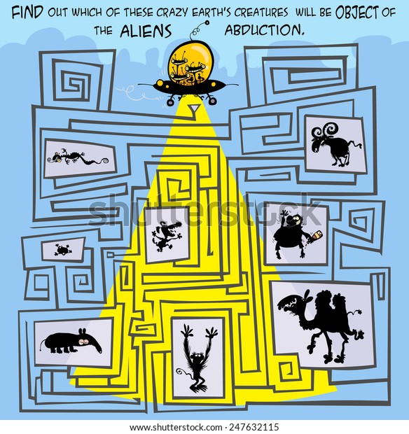 Aliens Abduction Big Maze Stock Vector (Royalty Free) 247632115 ...