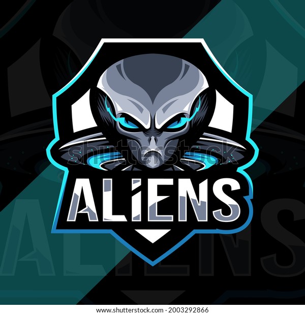 Aliens Mascot Logo Esport Template Design Stock Vector (Royalty Free ...