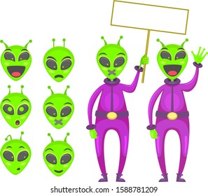 Aliens Standing Vector Illustration Alien Holding Stock Vector (Royalty ...