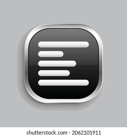 Align Left Icon Design Glossy Button Stock Vector (Royalty Free ...