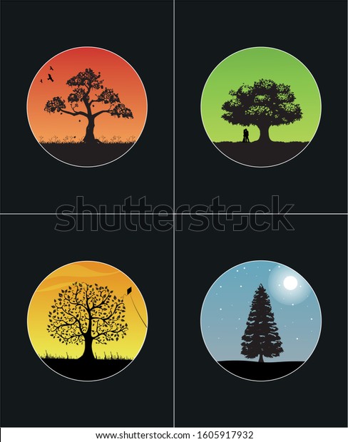 All 4 Seasons Hd Background Vector Stock Vector (Royalty Free ...