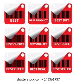 All Best Red Labelssigns Vector Stock Vector (Royalty Free) 143361937 ...