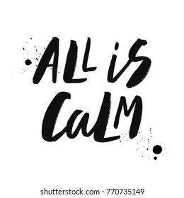 All Calm Expressive Hand Lettering Splashes: vector de stock (libre de ...