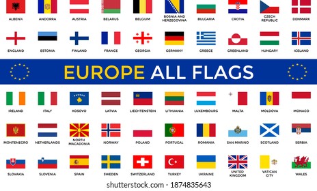 Europe All Flags Vector Editable Flag: vetor stock (livre de direitos ...
