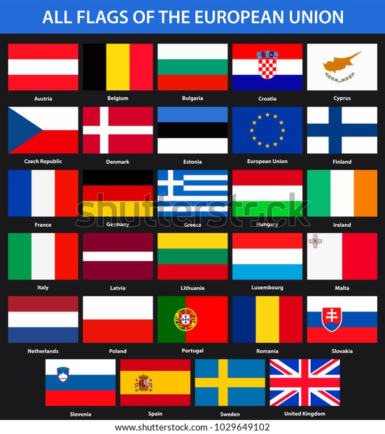 All Flags Countries European Union Flat Stock Vector (Royalty Free ...