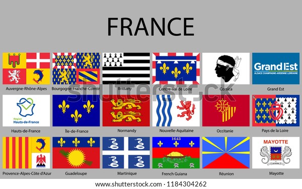 All Flags Regions France Vector Illustration Stok Vektör (Telifsiz ...