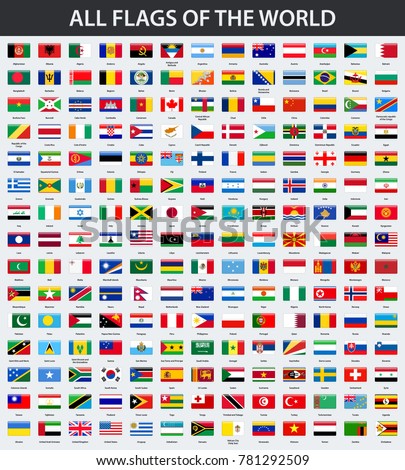 All Flags World Alphabetical Order Rectangle Stock Vector (Royalty Free ...