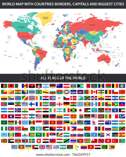 All Flags World Alphabetical Order Detailed Stock Vector (Royalty Free ...