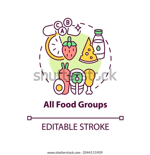 All Food Groups Concept Icon Liver Stock Vector (Royalty Free ...