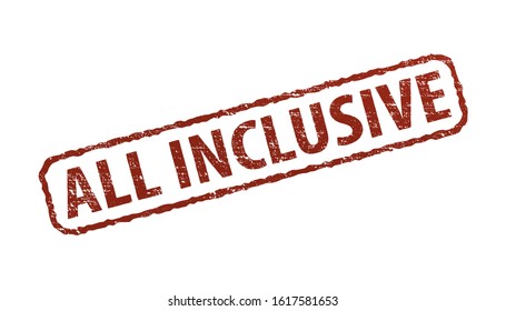 All Inclusive Red Stamp Vector Design Stock Vector (Royalty Free ...