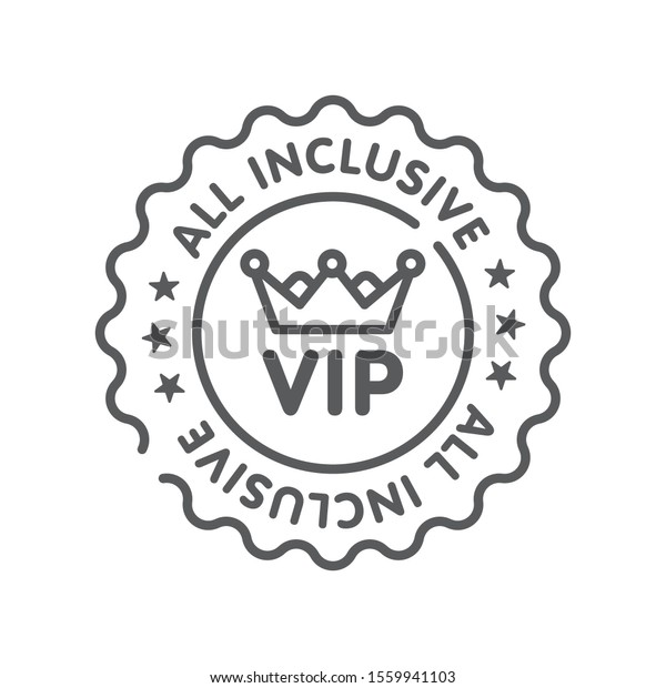 All Inclusive Sticker Line Black Icon Stock Vector (Royalty Free ...