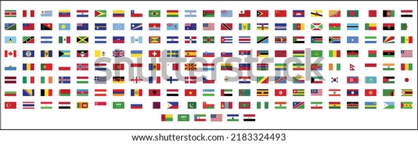 Tous les drapeaux nationaux du monde : image vectorielle de stock ...