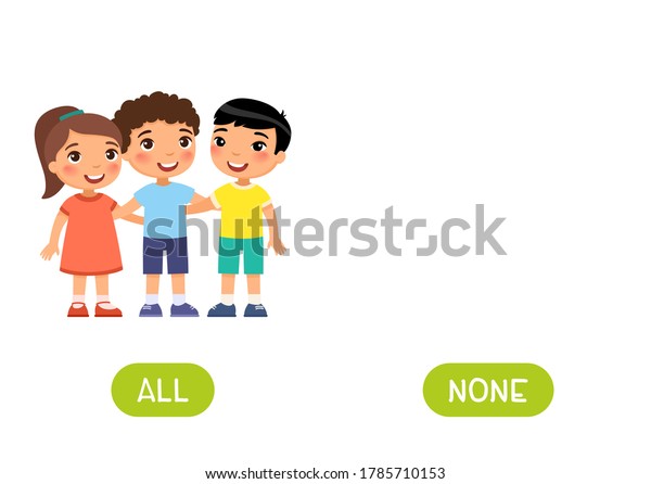 All None Antonyms Word Card Vector Stock Vector (Royalty Free ...