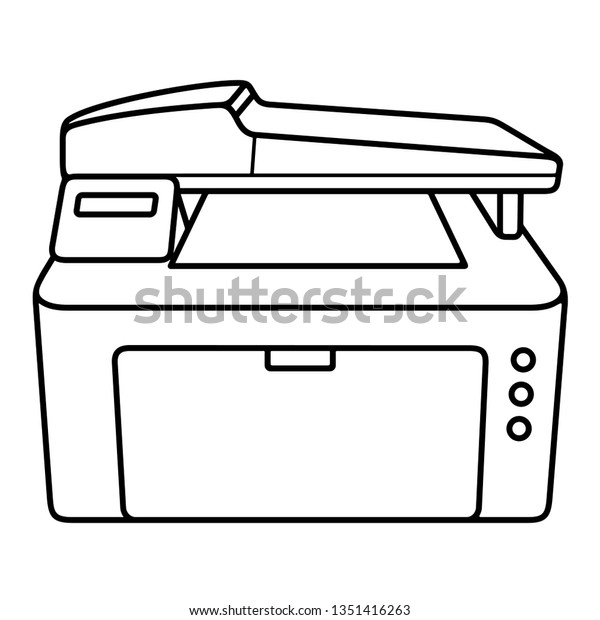 All One Laser Printer Vector Outline Stock Vector (Royalty Free) 1351416263