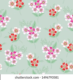 All Over Green Vector Flowers Pattern Stock Vector (Royalty Free) 1496793581 | Shutterstock