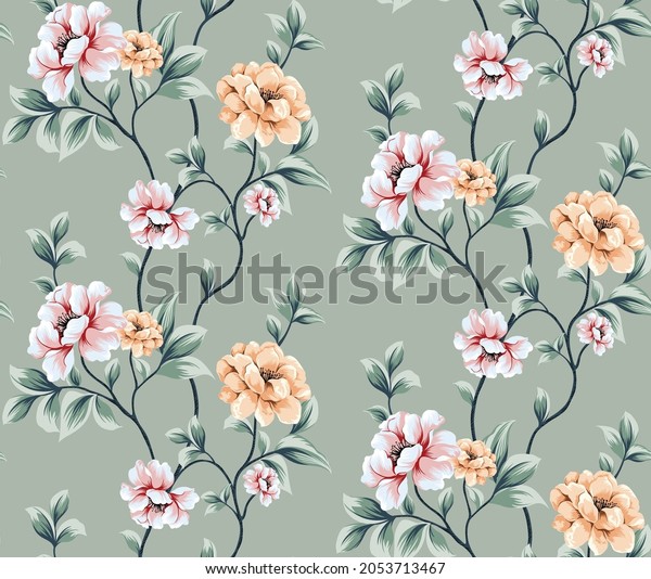 All Over Pink Mustered Vector Flowers Stock Vector (Royalty Free ...