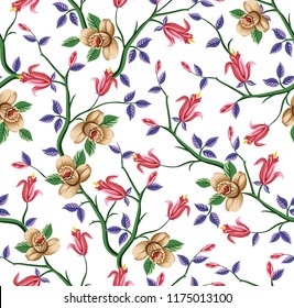 All Over Vector Flowers Pattern Stock Vector (Royalty Free) 1175013100 ...