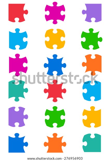 All Possible Shapes Jigsaw Puzzle Pieces 스톡 벡터(로열티 프리) 276956903