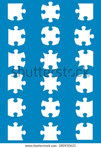 All Possible Shapes Jigsaw Puzzle Pieces: เวกเตอร์สต็อก (ปลอดค่า ...