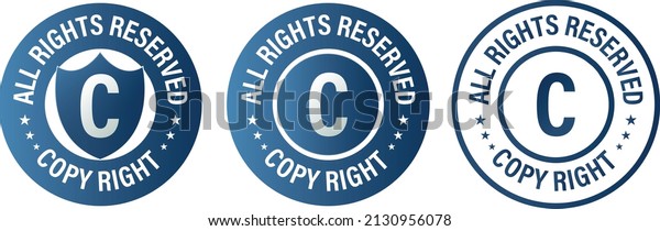 All Rights Reserved Copy Right Vector Stock Vector (Royalty Free ...
