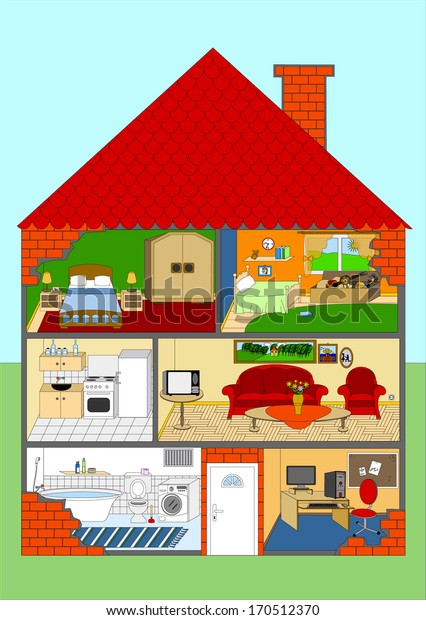 All Rooms House Rooms Homes Vector 库存矢量图（免版税）170512370 | Shutterstock