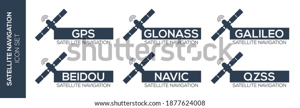 All Satellites Navigation System Icons Vector Stock Vector (Royalty ...