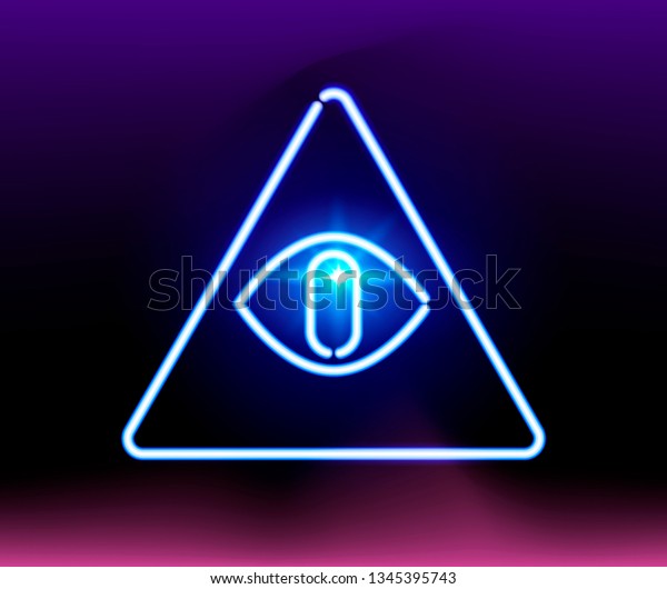 All Seeing Eye Delta Neon Sign Stock Vector (Royalty Free) 1345395743 ...
