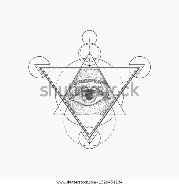 All Seeing Eye Drawing Illustration Stock Vector (Royalty Free ...