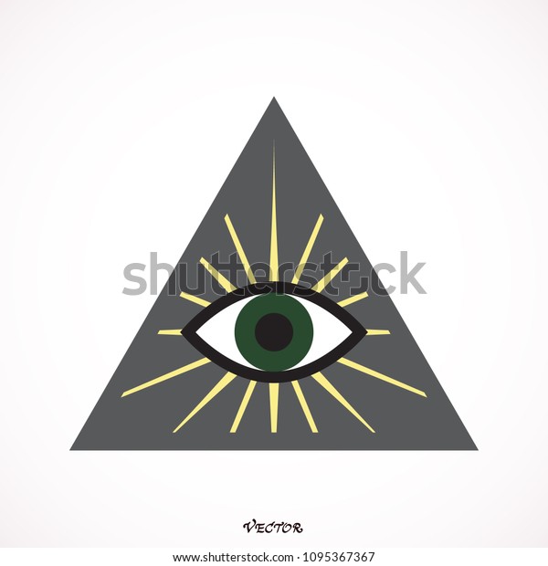 All Seeing Eye Emblem Badge Vector Stock Vector (Royalty Free ...