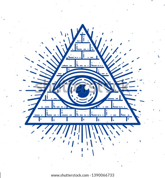 All Seeing Eye God Sacred Geometry Stock Vector (Royalty Free) 1390066733