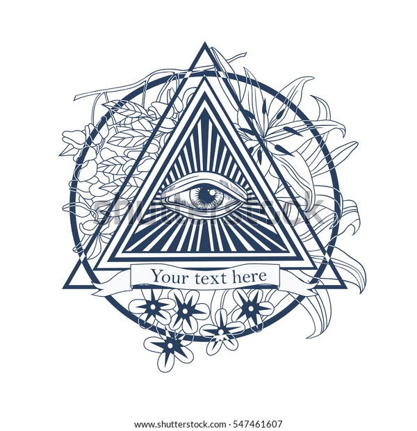 All Seeing Eye Illustration Tatoo Masonic Stock Vector (Royalty Free ...