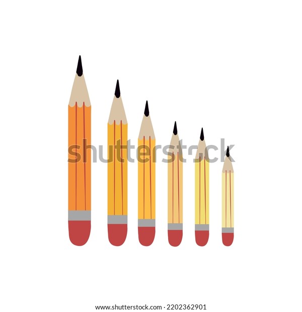 All Sizes Pencils Yellow Red Standing Stock Vector (Royalty Free ...