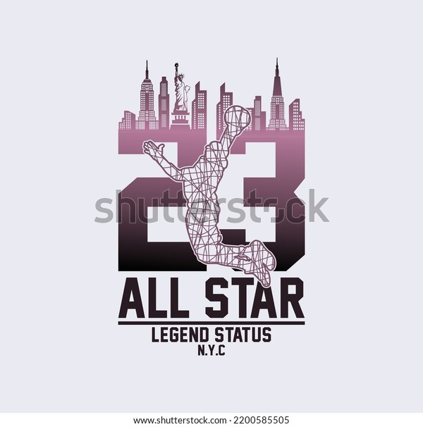 All Star Legend Status Graphic Tshirt Stock Vector (Royalty Free ...