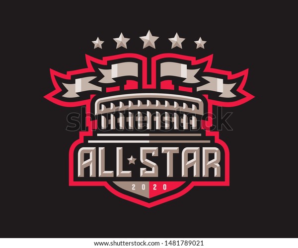All Star Logo Design Stadium Flagsemblem 库存矢量图（免版税）1481789021 ...