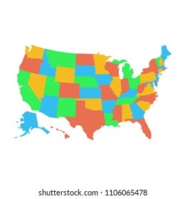 All States Map Simple Black Map Stock Vector (Royalty Free) 1106065478 ...