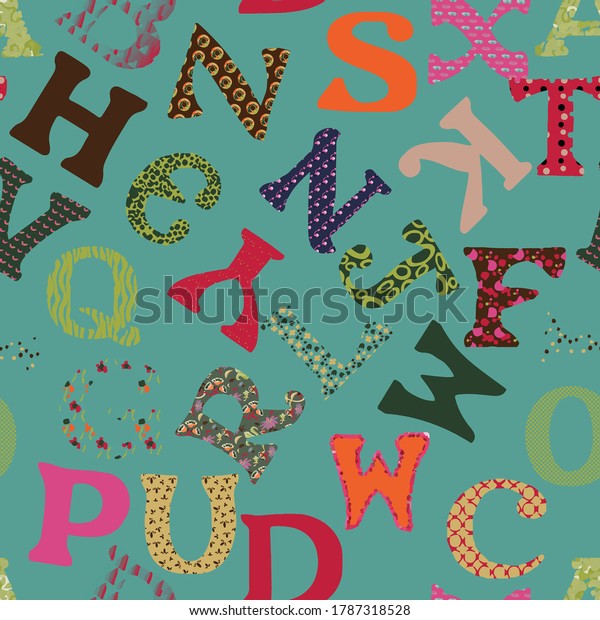 All Tetters Alfabet Repeat Pattern Stock Vector (Royalty Free ...