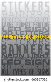 All Types Signs Poster Stock Vector (Royalty Free) 665187316