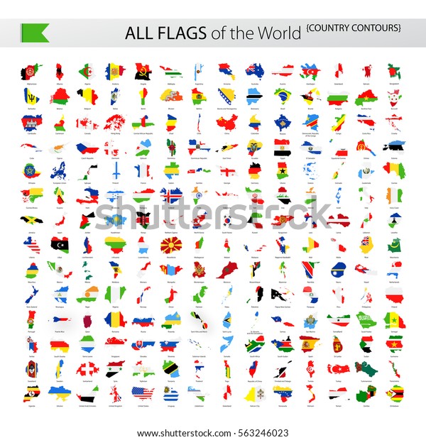 All World Vector Contour Country Flags Stock Vector (Royalty Free ...