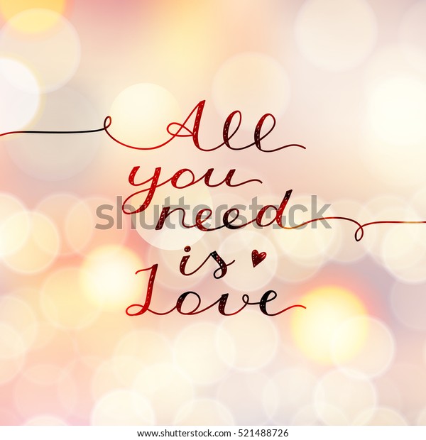 All You Need Love Vector Lettering Stock Vector (Royalty Free ...
