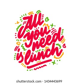 All You Need Lunch Hand Drawn Stock Vector (Royalty Free) 1434443699 ...