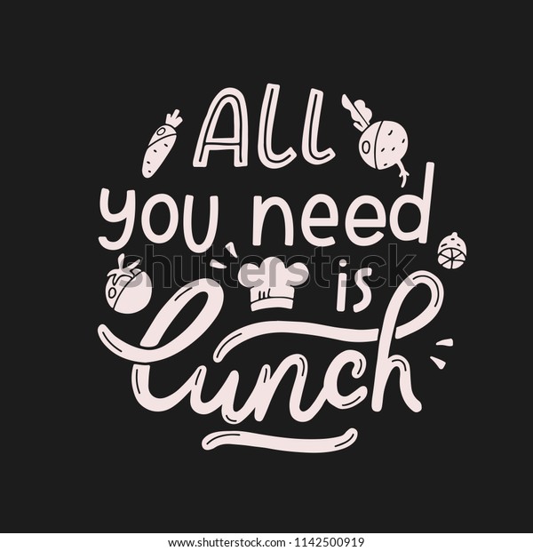 All You Need Lunch Hand Drawn Stock Vector (Royalty Free) 1142500919 ...