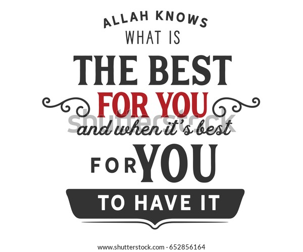Allah Knows What Best You When: vector de stock (libre de regalías ...