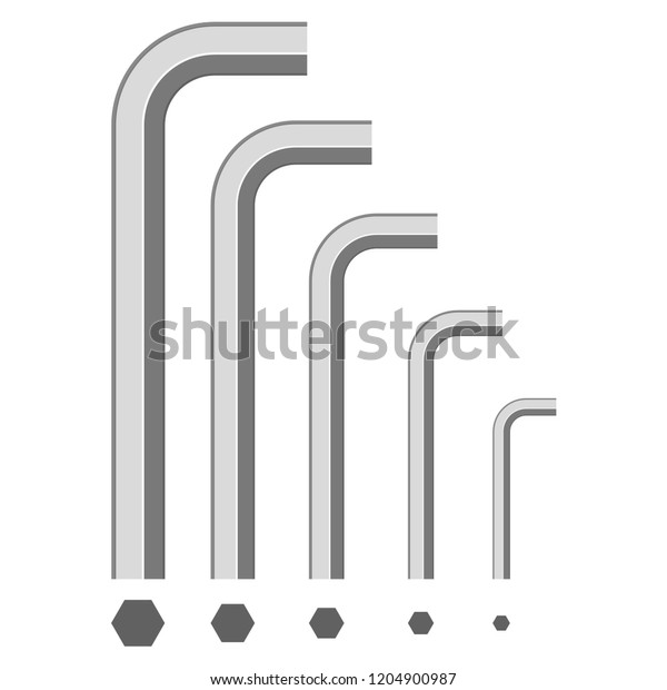 Allen Wrench Top Side View Vector Stock Vector (Royalty Free ...