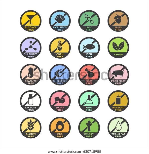 Allergen Icons Set Color Vector Illustration Stock Vector (Royalty Free ...