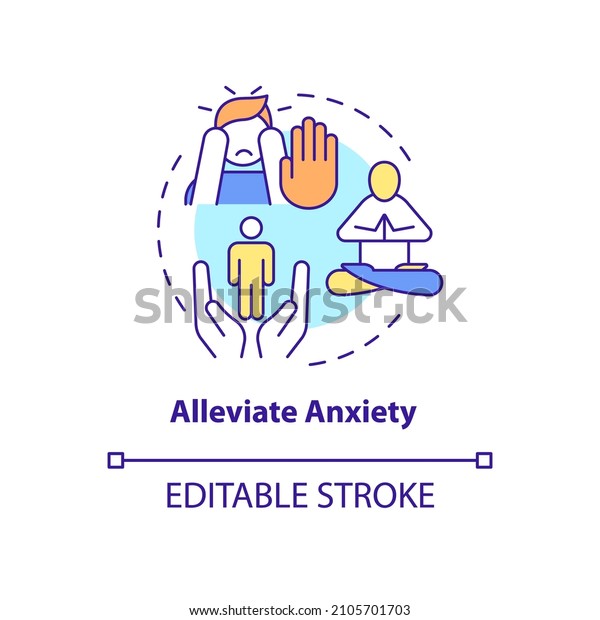 Alleviate Anxiety Concept Icon Help Mental Stock Vector (Royalty Free ...